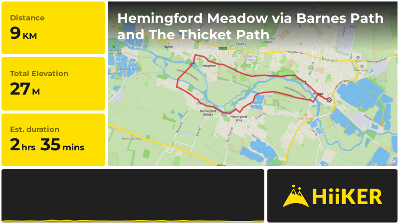 Hemingford Meadow via Barnes Path and The Thicket Path | Cambridgeshir
